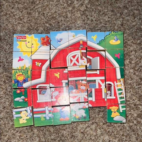 Fisher-Price | Toys | Fisher Price Little People Farm Puzzle Blocks ...